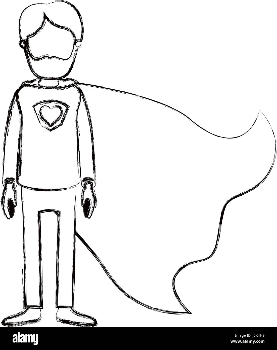 blurred silhouette caricature faceless full body super dad hero with ...