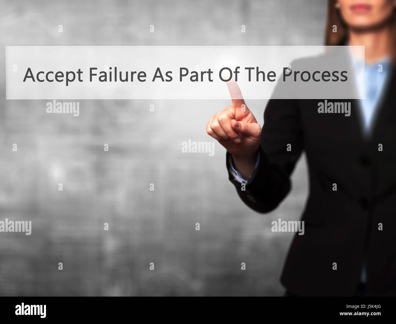 Accept Failure As Part Of The Process - Isolated female hand touching ...