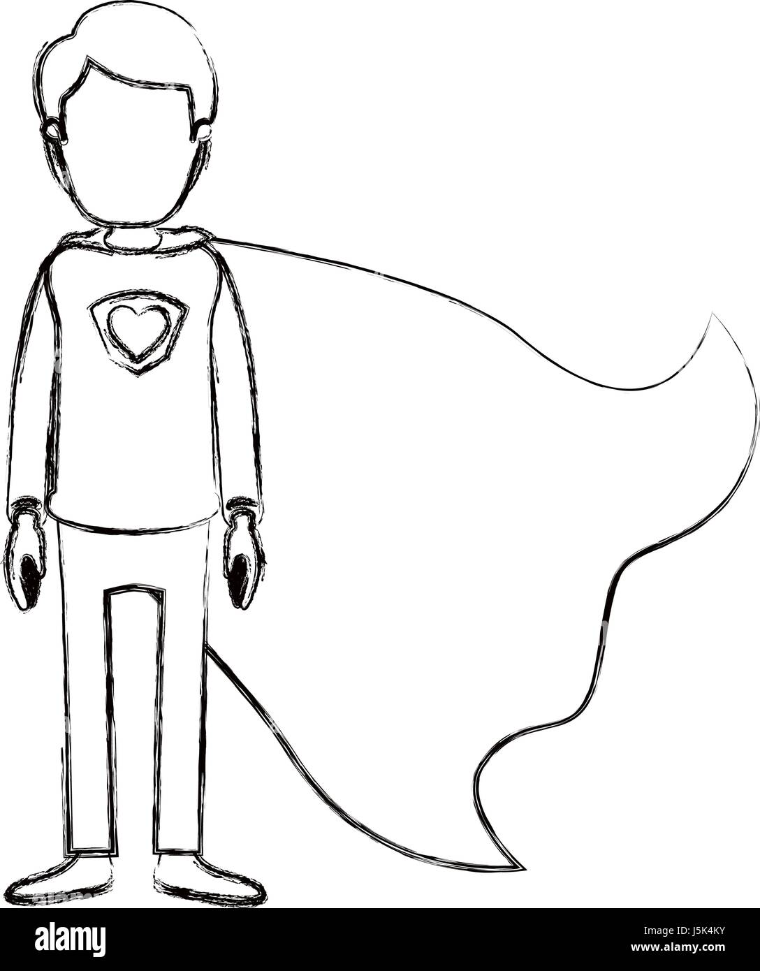 blurred silhouette caricature faceless full body super guy hero with ...