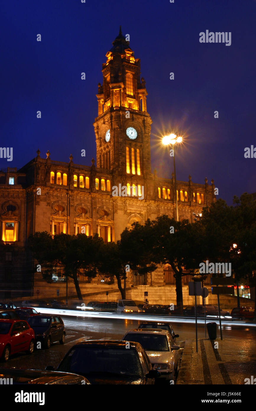 house building tower night nighttime night photograph lighted lights ...