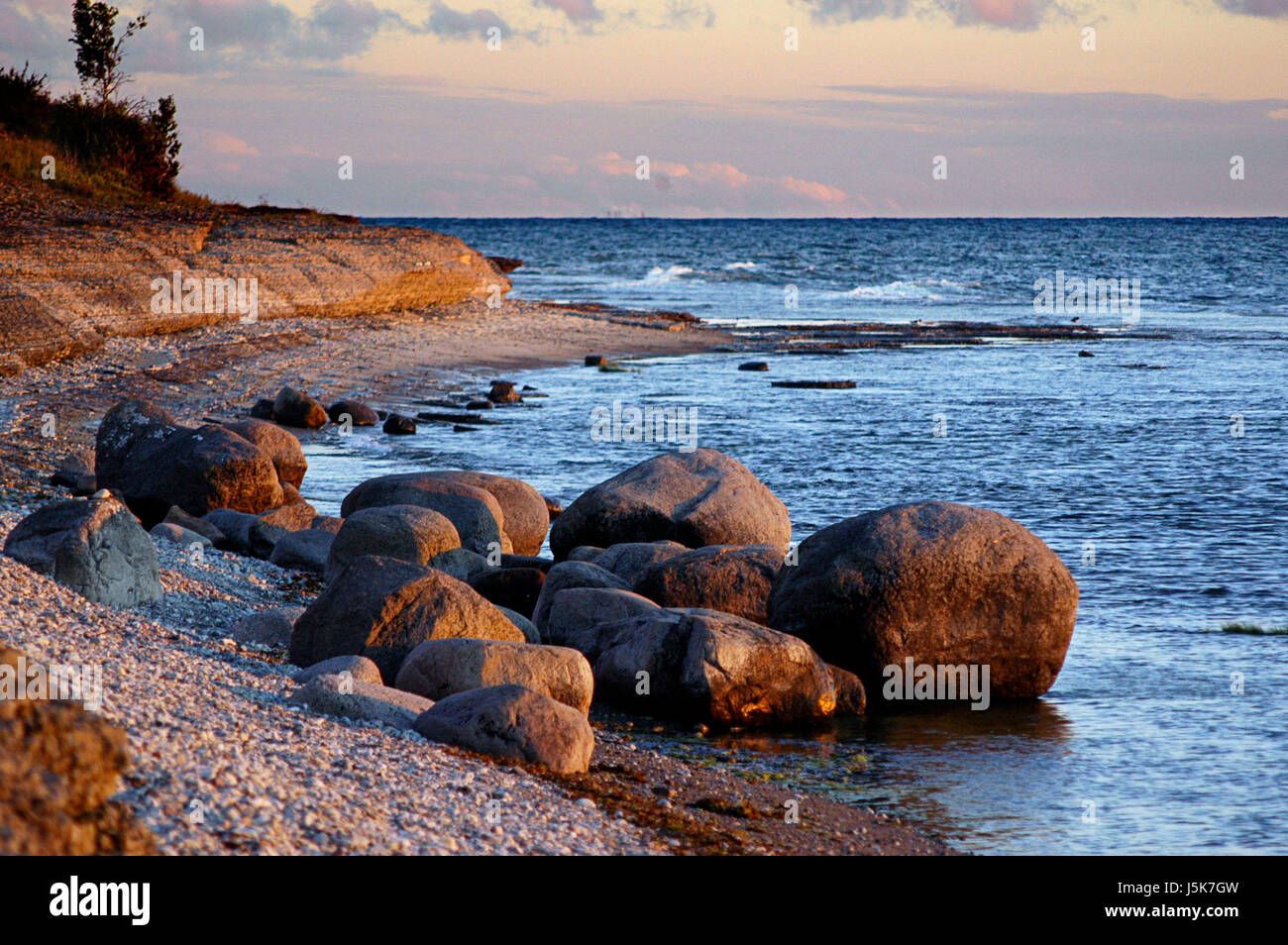 horizon sunset beach seaside the beach seashore sweden scree evening ...