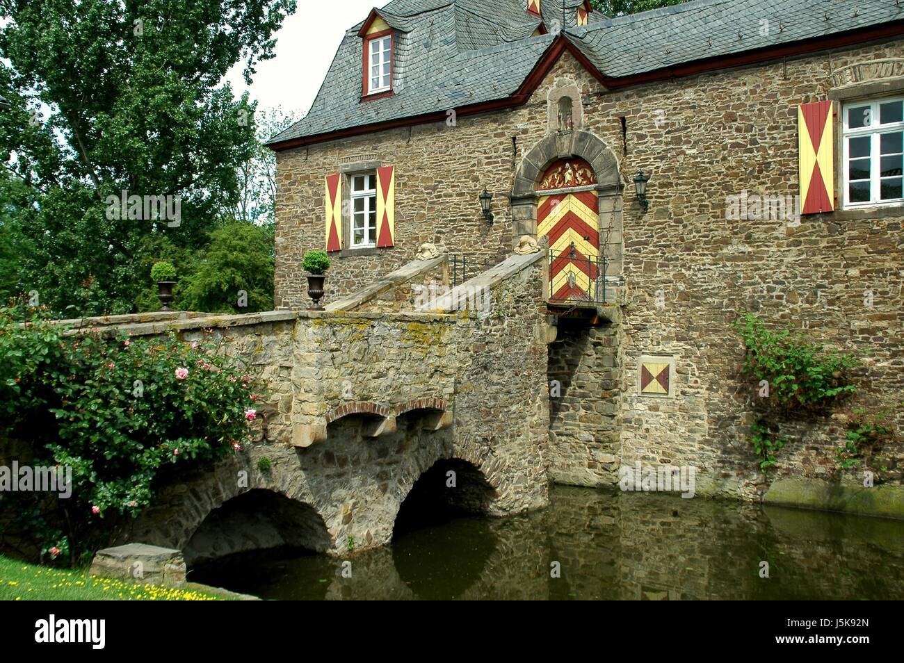 stairs window porthole dormer window pane bridge entrance door roses ...