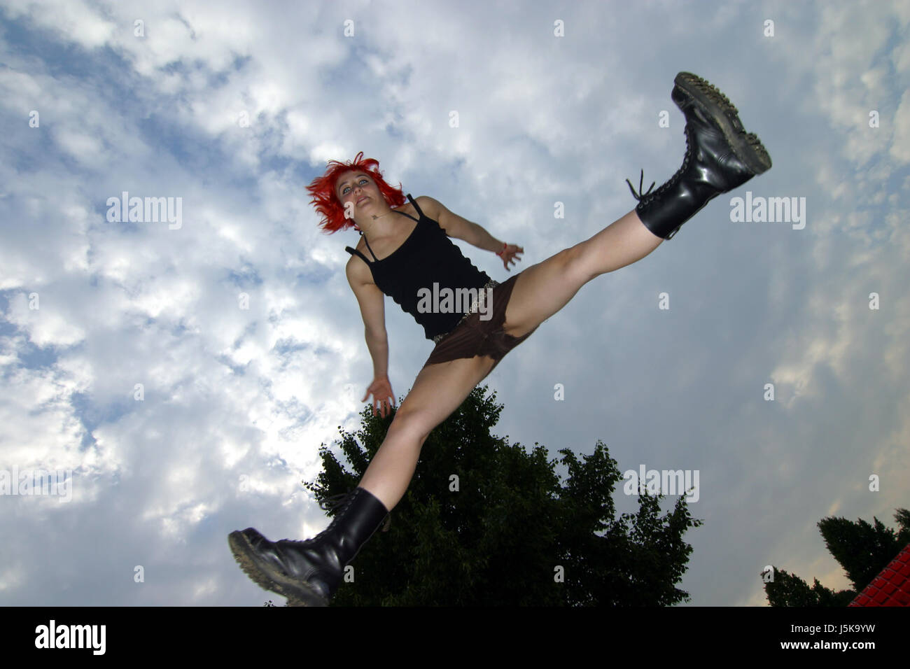 boot legs hairs spring bouncing bounces hop skipping frisks jumping ...