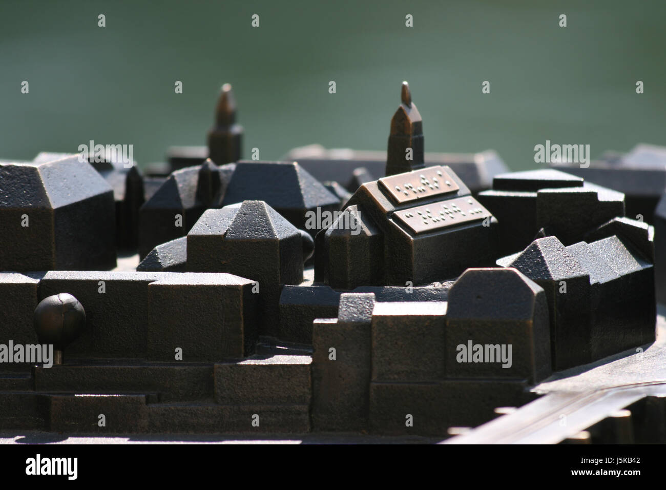 info church city town metal miniature braille city map plan of site ...