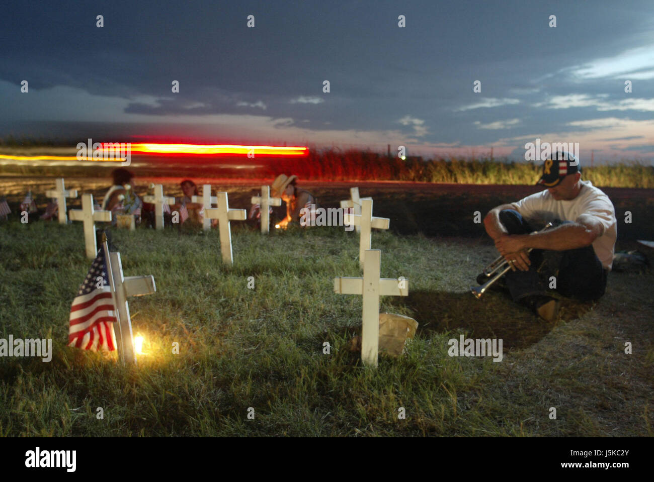 At Camp Casey II during the Cindy Sheehan Vigil, Jeff Key, right, who ...