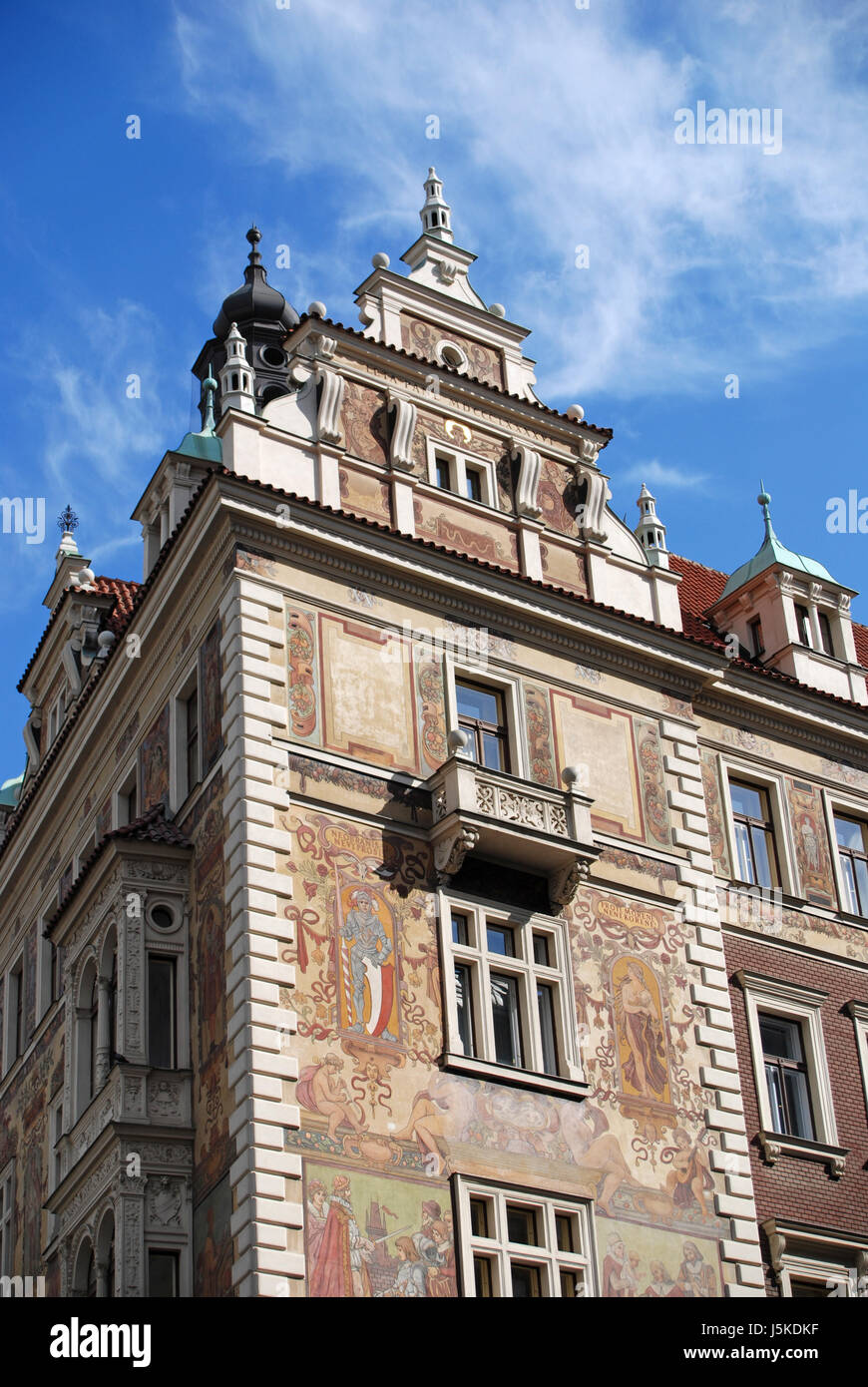 house building baroque balcony perspective prospect painting prague ...