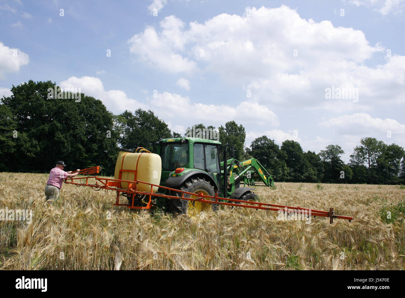 blue tree trees engine drive motor green agriculture farming field ...