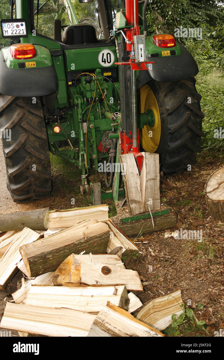 tree trees modern modernity engineering green wood new tractor split ...