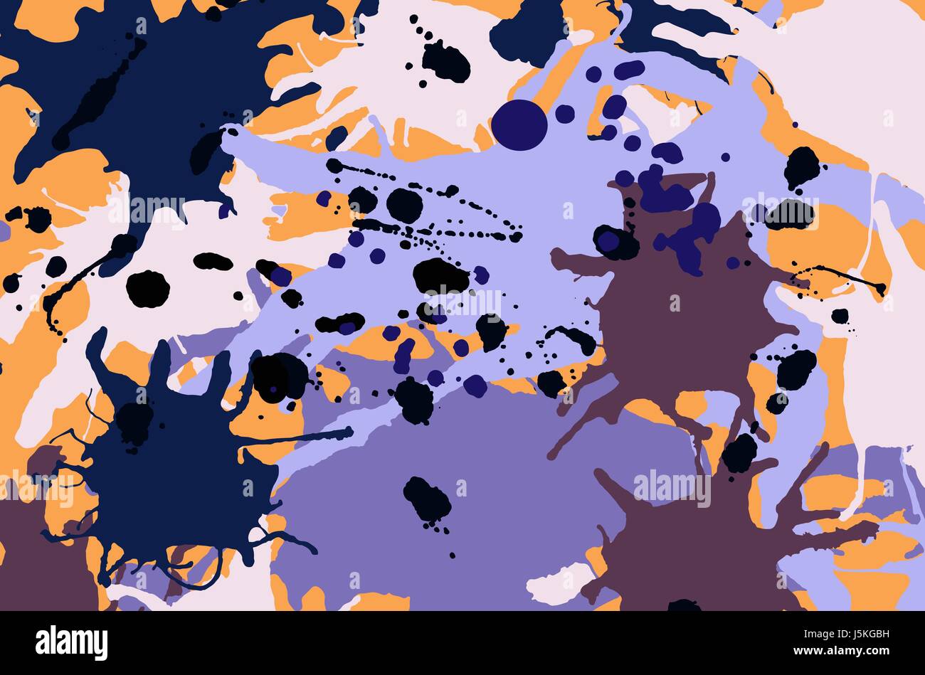 Purple lilac orange brown ink paint splashes vector colorful background ...