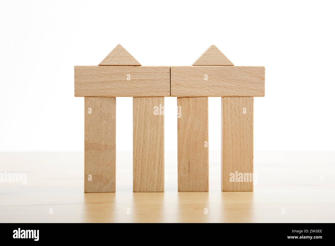 pillar model wooden blocks Stock Photo - Alamy