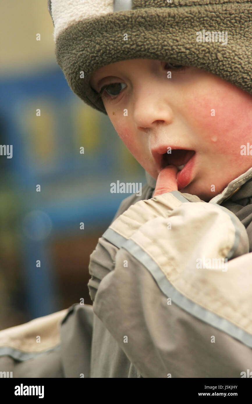 consider cold sad cap think thoughts in spite of young younger child ...