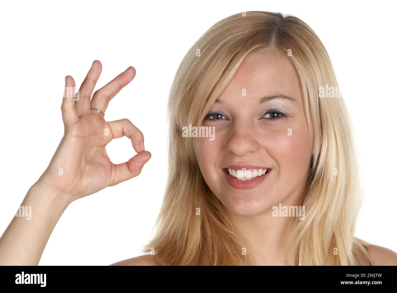 woman sign signal laugh laughs laughing twit giggle smile smiling ...