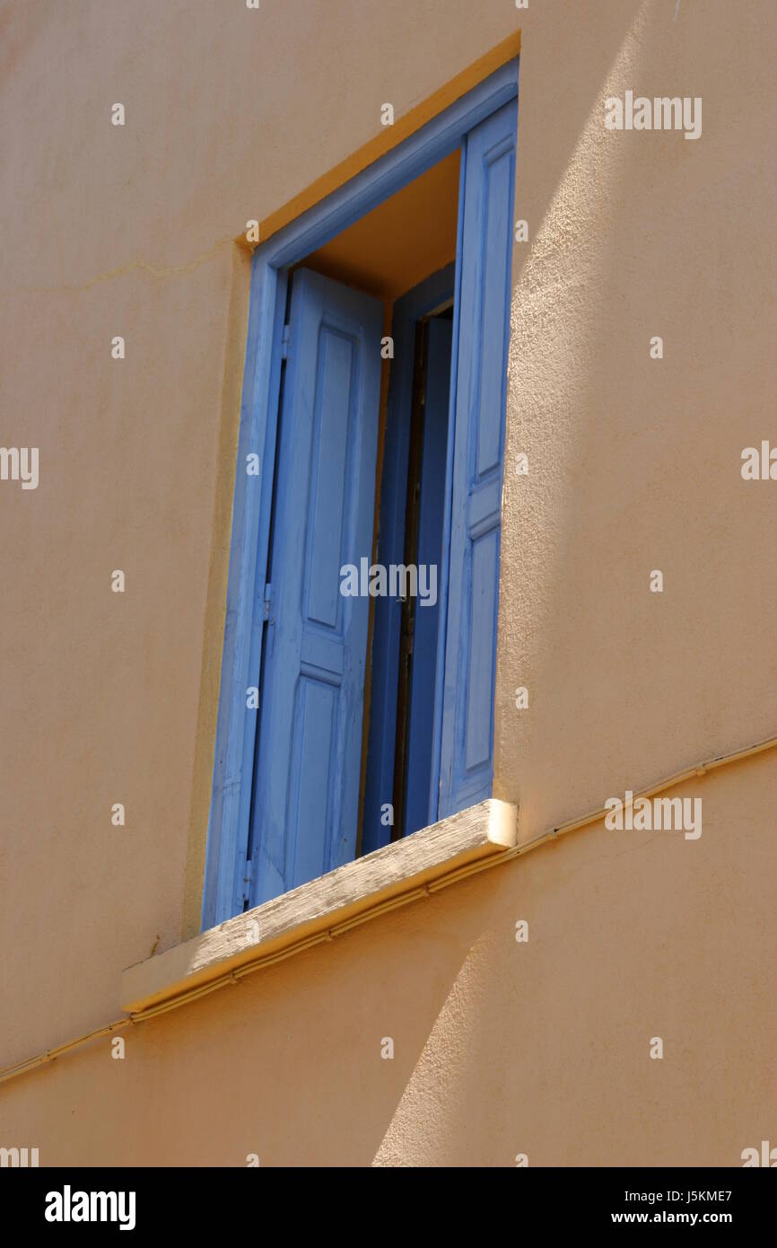 blue window porthole dormer window pane south mediterran shutters ...