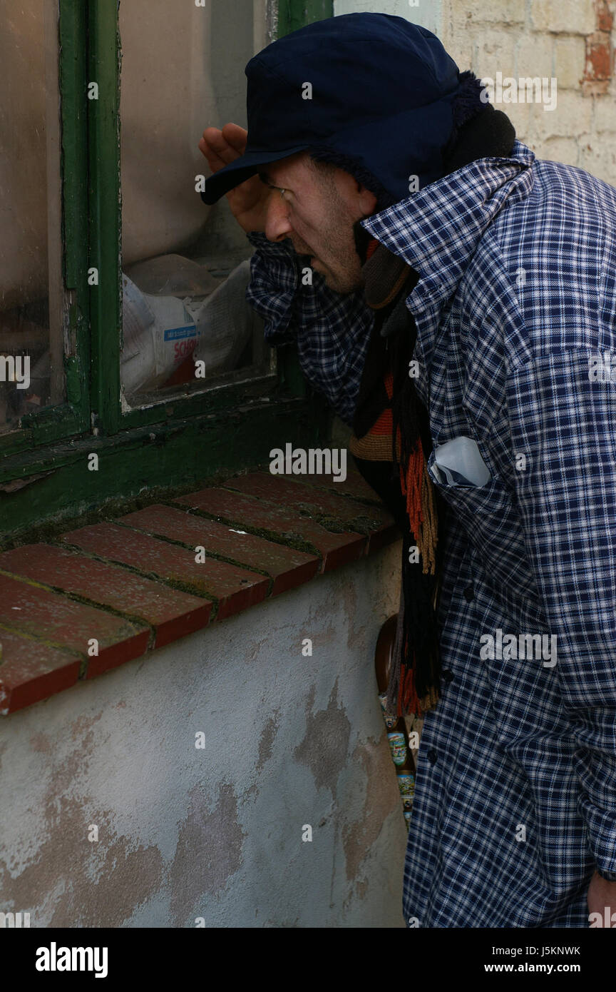 hat portrait unsheltered cap beggar unemployment pauper neglected poor ...