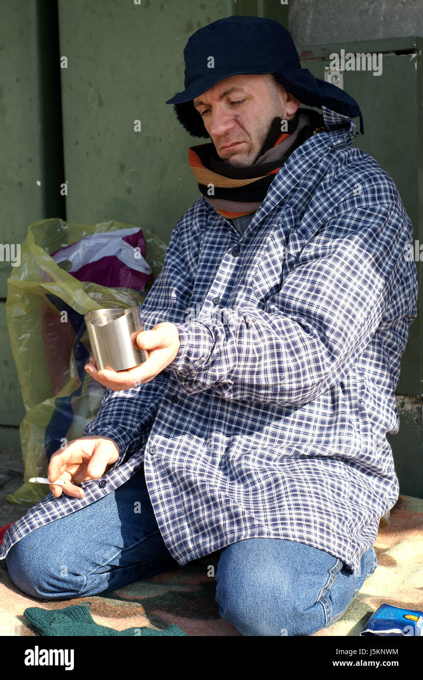 hat portrait unsheltered cap beggar unemployment pauper neglected poor ...