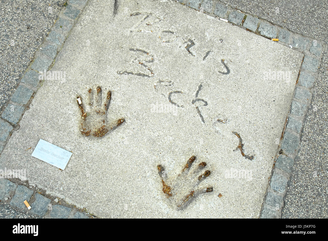 MUNICH, GERMANY - MAY 6, 2017 : A view of Boris Becker handprints and ...