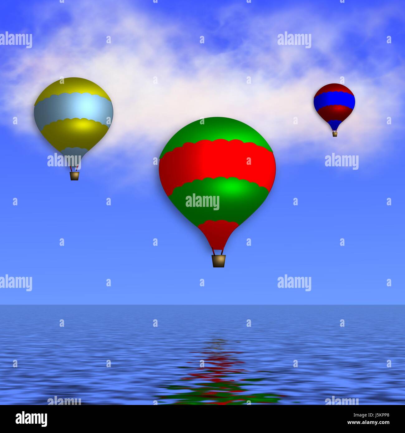 waves float balloon take off firmament sky salt water sea ocean water ...