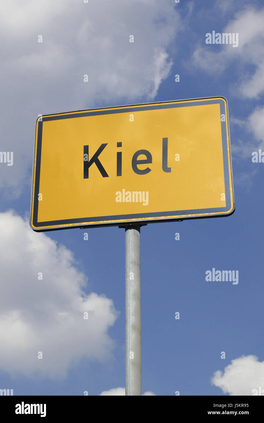 sign signal blue city town entrance blank european caucasian writing ...