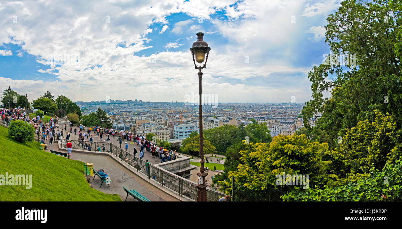 Panorama view from the hill of sacre coeur summer paris Stock Photo - Alamy
