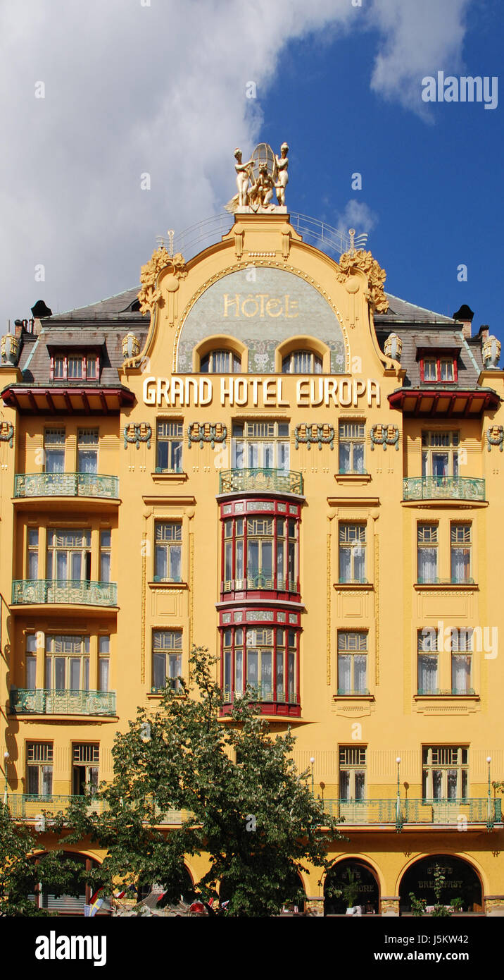 house building europe perspective prospect prague hotel facade style of ...