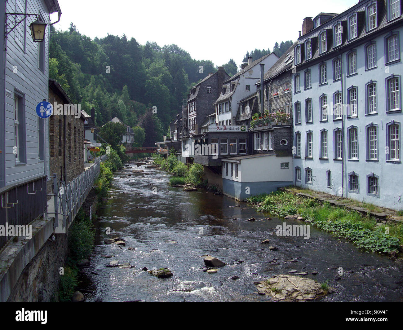 idyllic idyll climatic spa river water monschau eifel hohes venn kreis ...