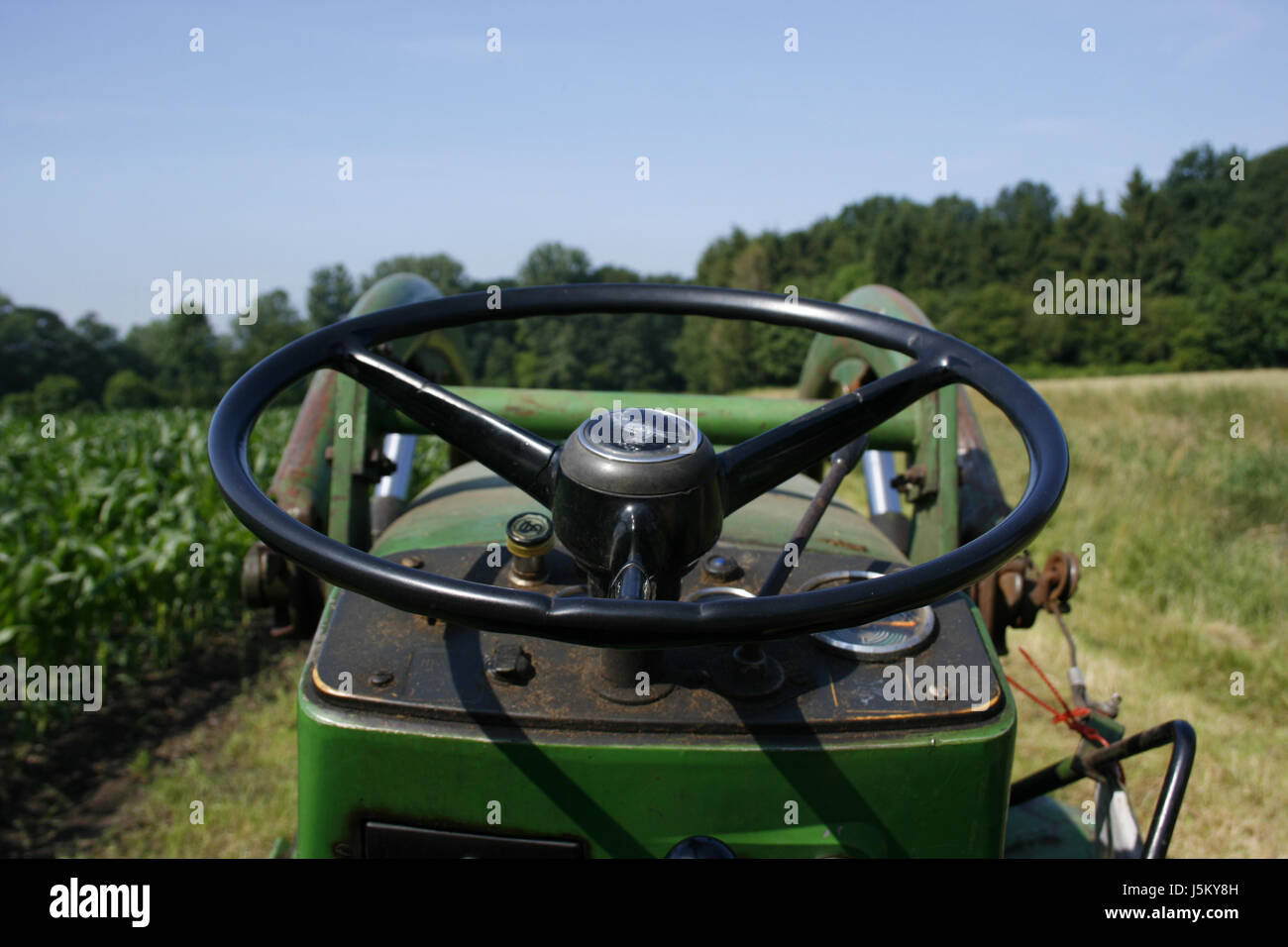 blue tree trees engine drive motor green agriculture farming field ...