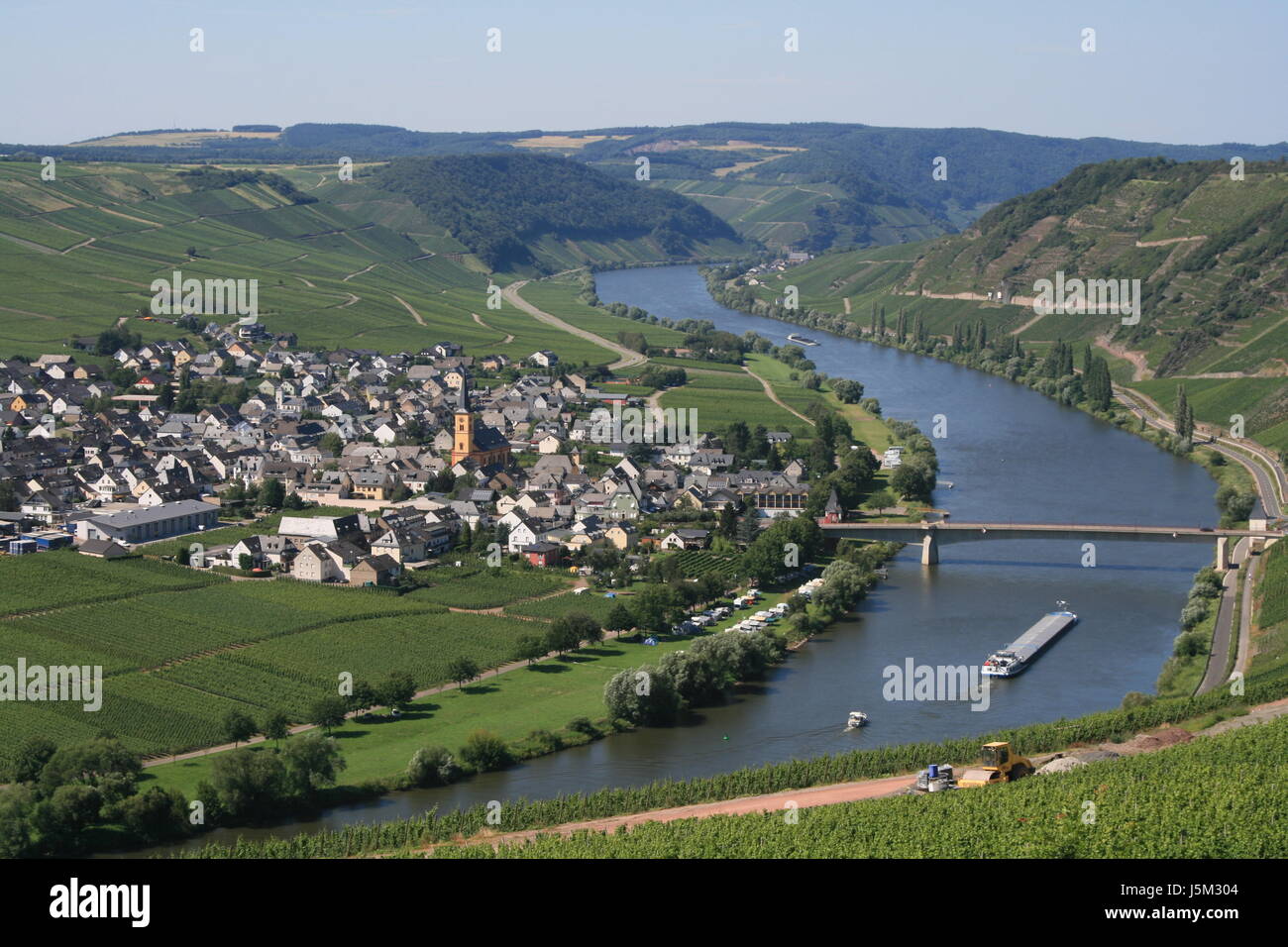 aerial perspective vineyards mosel loop community village market town ...