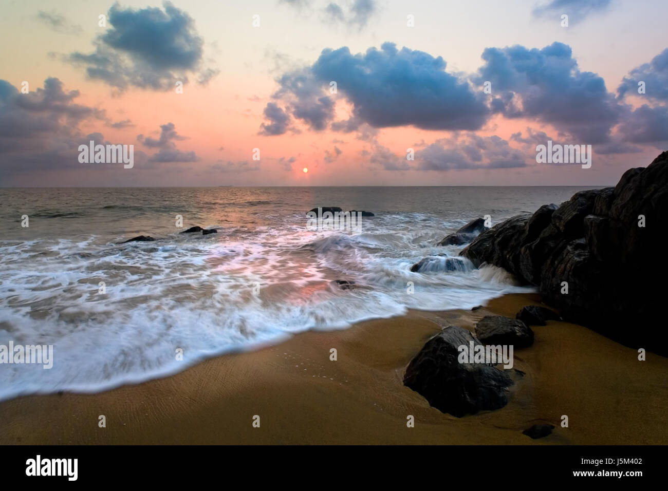 africa beach seaside the beach seashore waves sunset evening light high ...