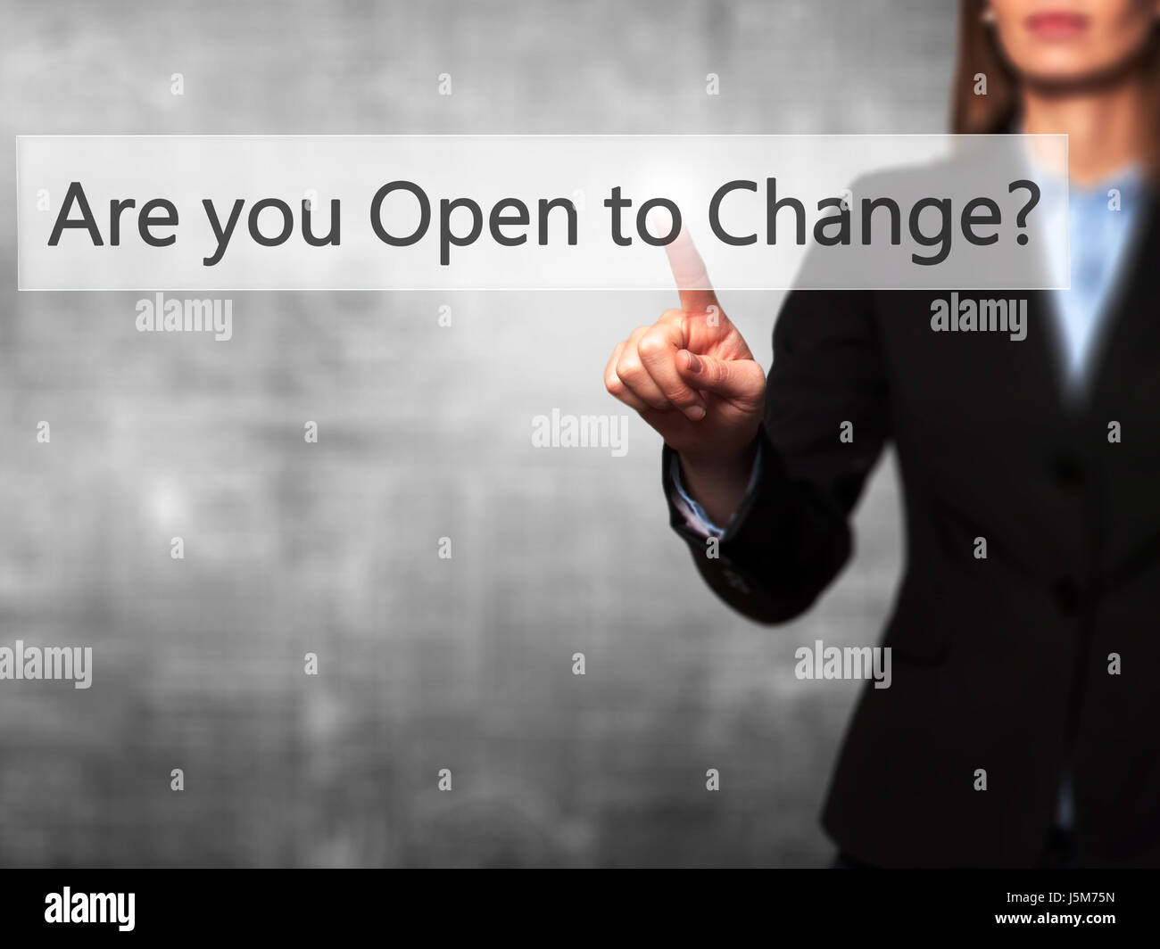 Are you Open to Change ? - Isolated female hand touching or pointing to ...