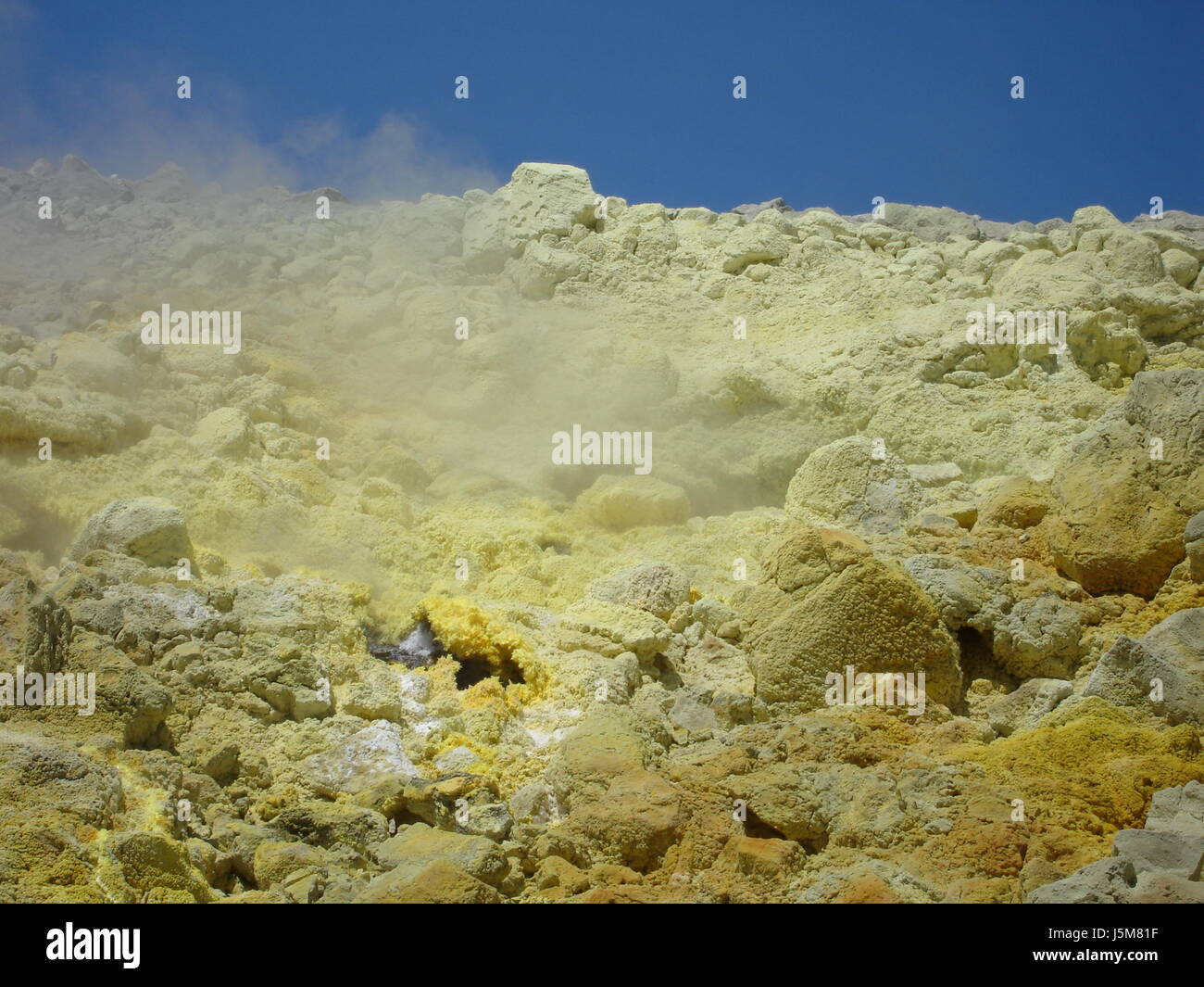 rock gas sulphur brimstone vulcan volcano italy vulcano fumarole Stock ...