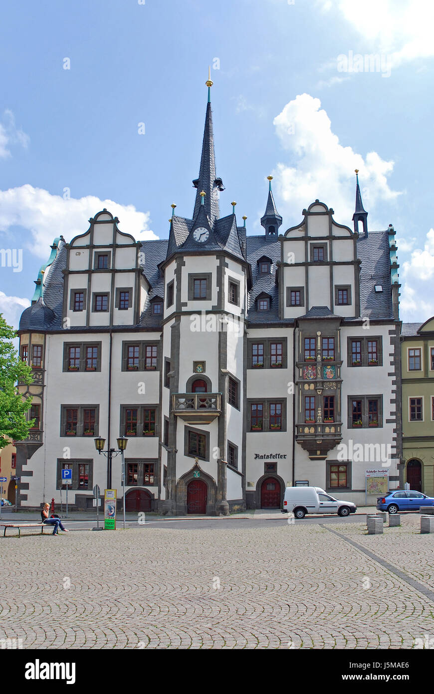 city town frame-work germany german federal republic town hall square ...