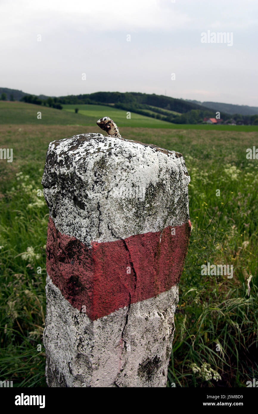 bucolic stone dirt road end border marking weight wayside dot edge ...