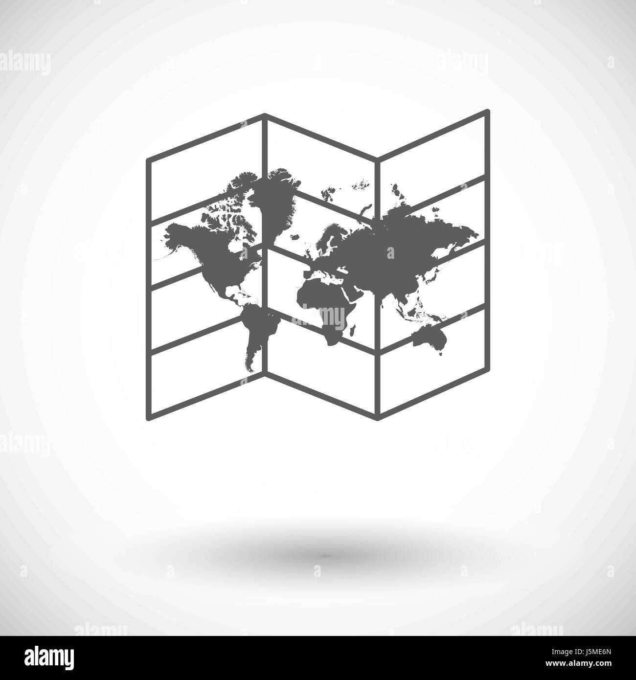 Map. Single flat icon on white background. Vector illustration Stock ...