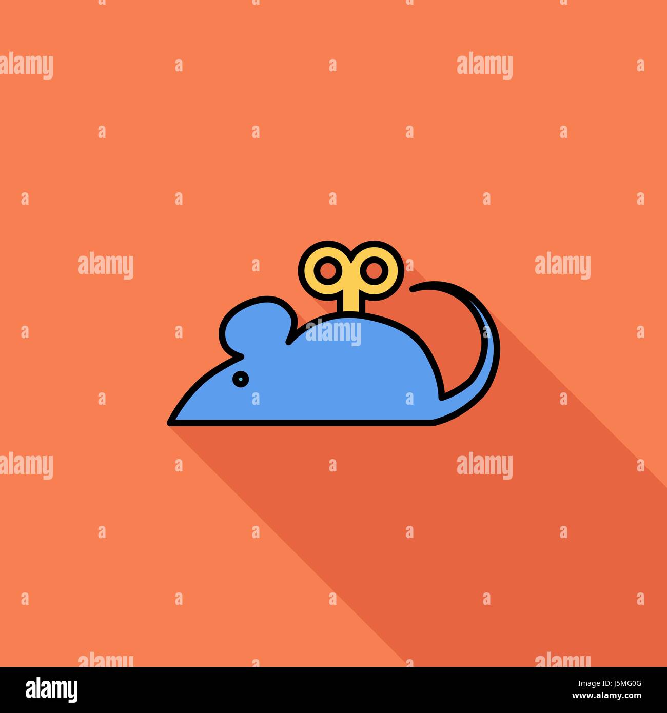 Mouse toy icon. Flat vector related icon with long shadow for web and ...