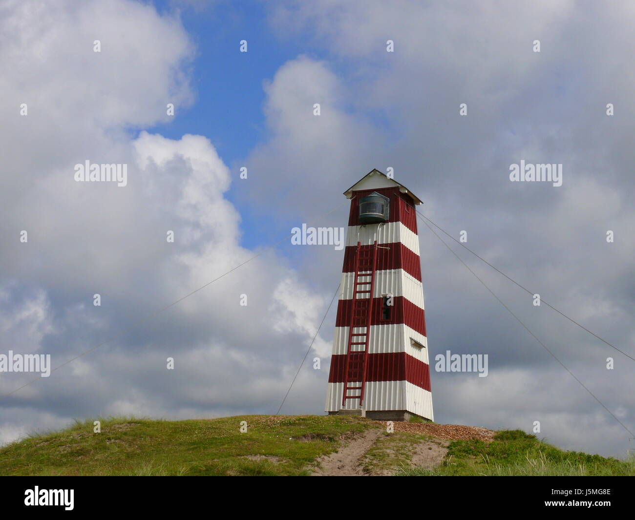 sign signal tower water north sea salt water sea ocean denmark dune ...