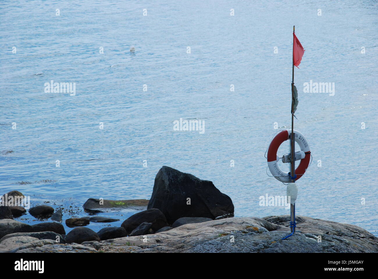 stone navigation formation sweden rock flag coast archipelago lifebelt ...