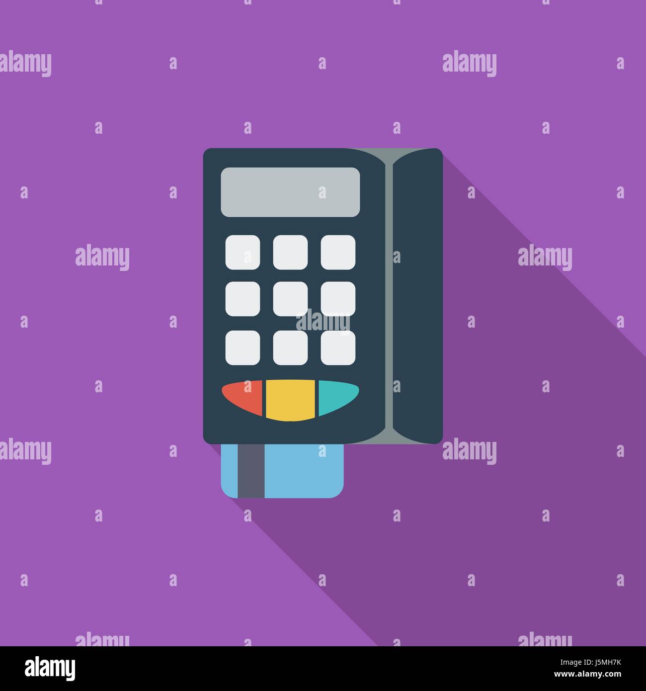 POS terminal icon. Flat vector related icon with long shadow for web ...