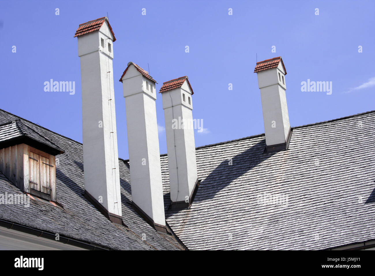 gable smokestacks chimneys tiles chimney drainpipe chimney-flue rooftop ...