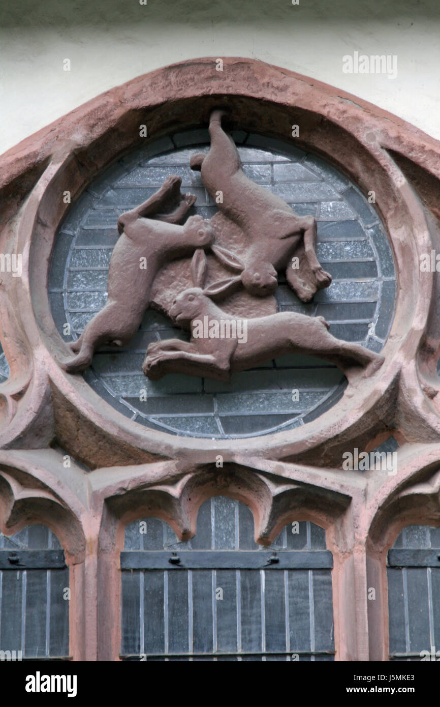 three hare window,cathedral,paderborn.nrw,d Stock Photo - Alamy