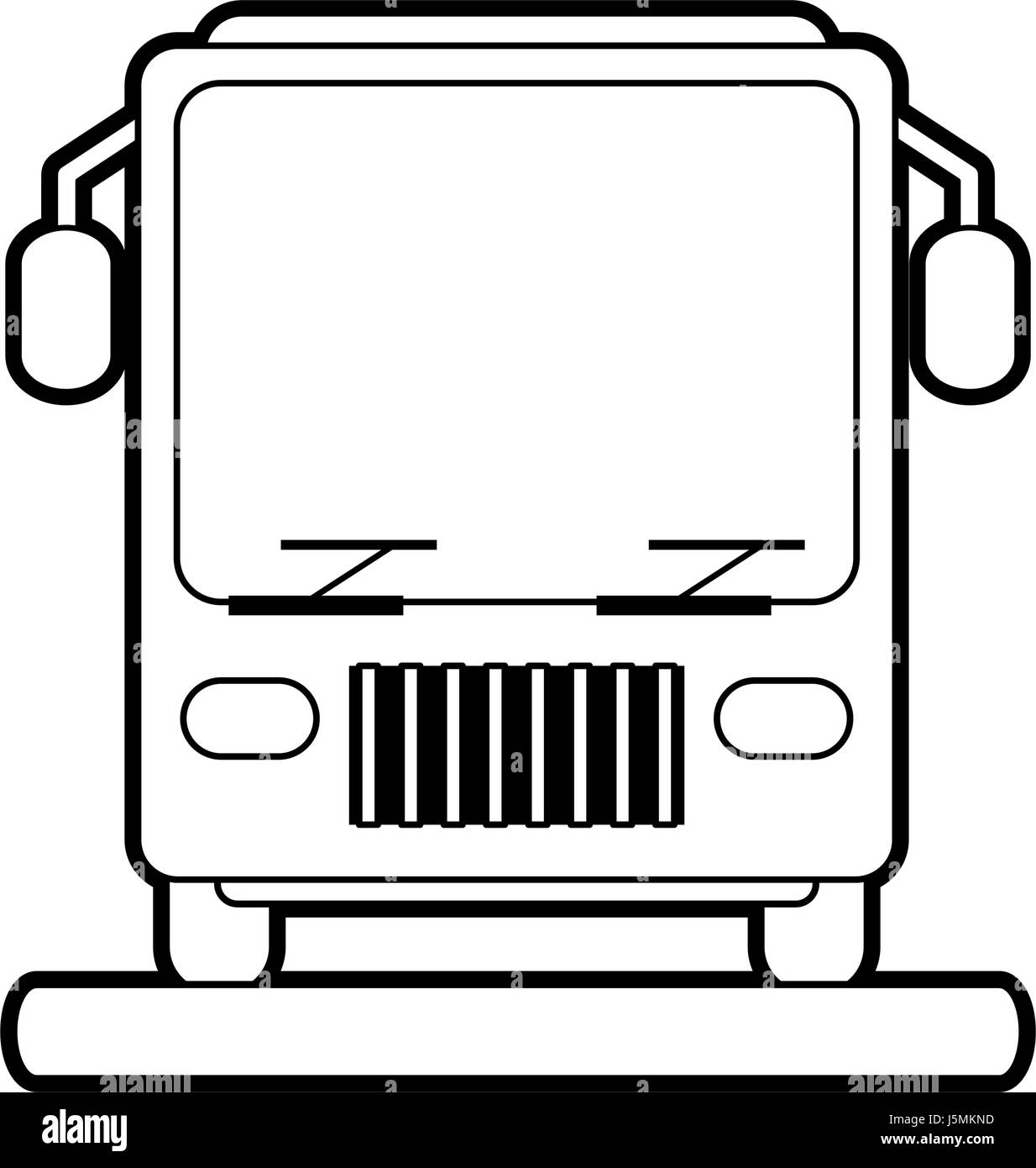 sketch silhouette image front view public service bus Stock Vector ...
