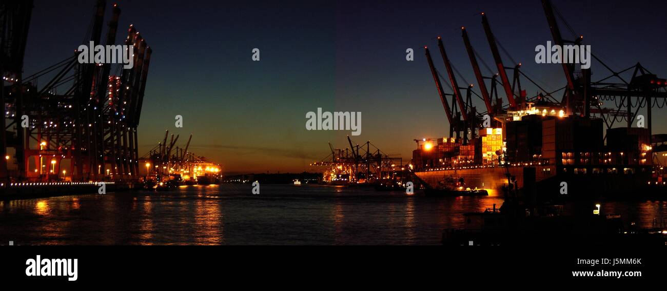 harbor at night Stock Photo - Alamy