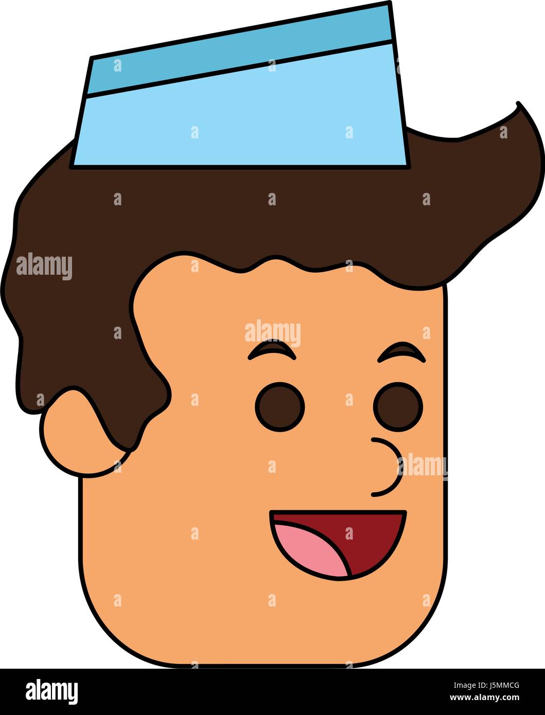 color image cartoon face male food seller with cap Stock Vector Image ...