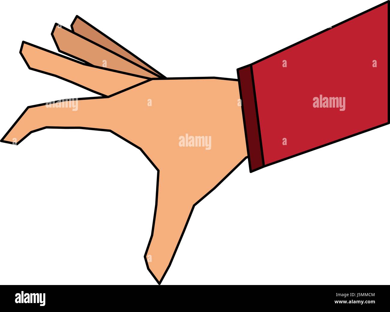 color image cartoon hand about to catch something Stock Vector Image ...