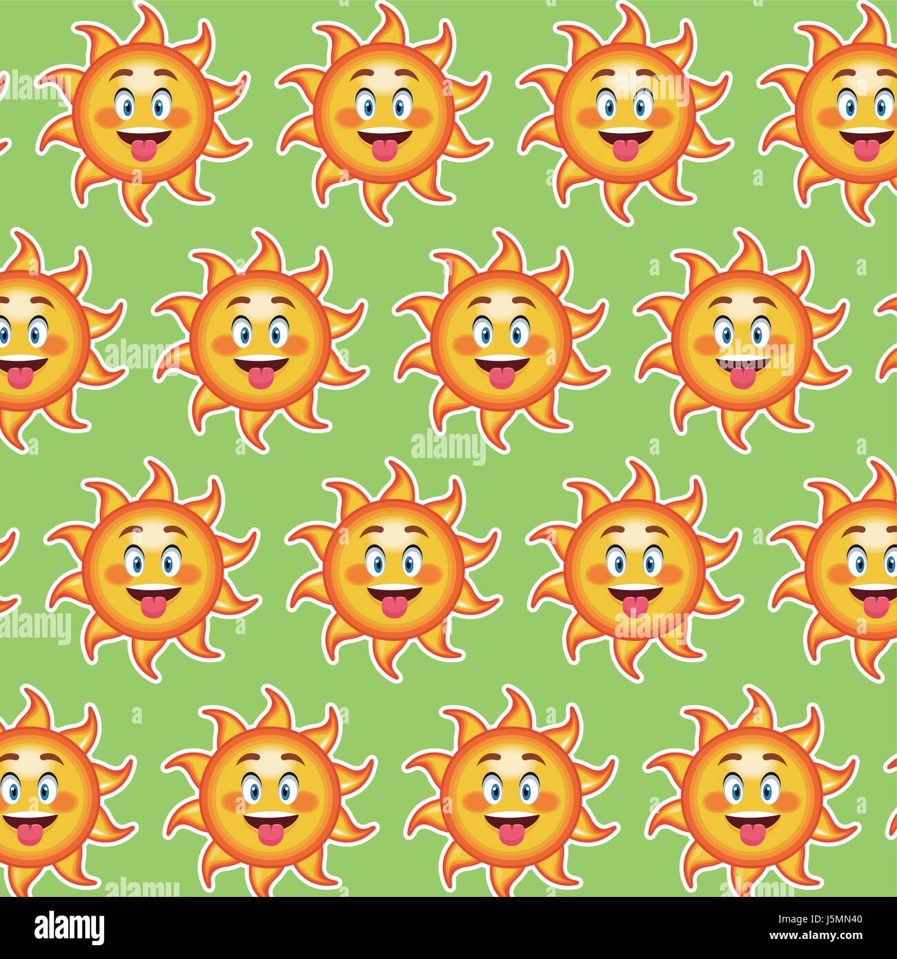 happy funny sun tongue out, wallpaper pattern cartoon image Stock ...