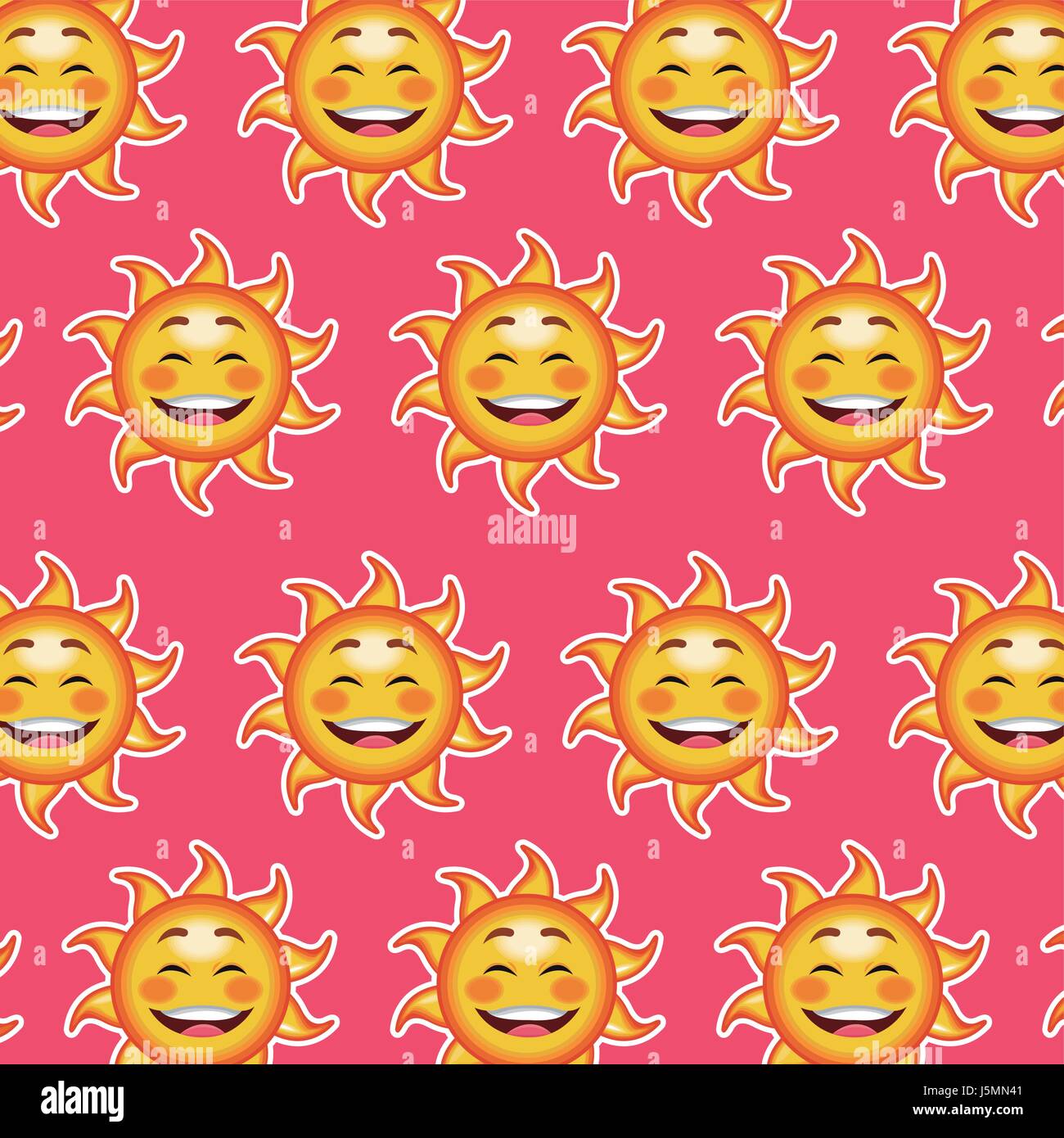 happy funny sun wallpaper pattern cartoon pink background Stock Vector ...