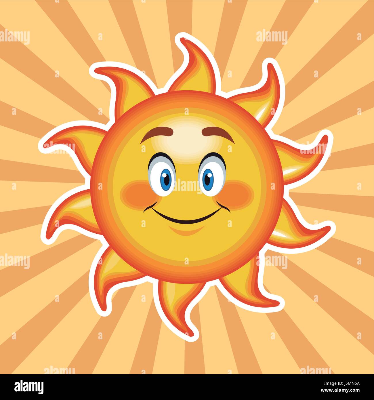character sun happy with striped background Stock Vector Image & Art ...