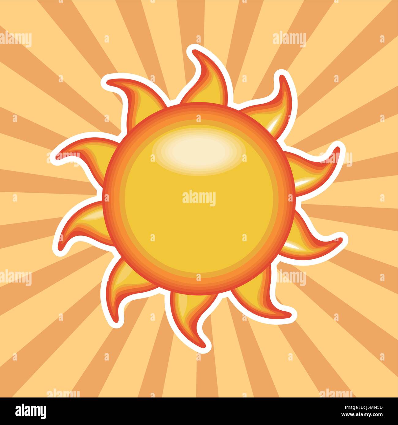 cartoon sun sunny shiny with stripes background Stock Vector Image ...