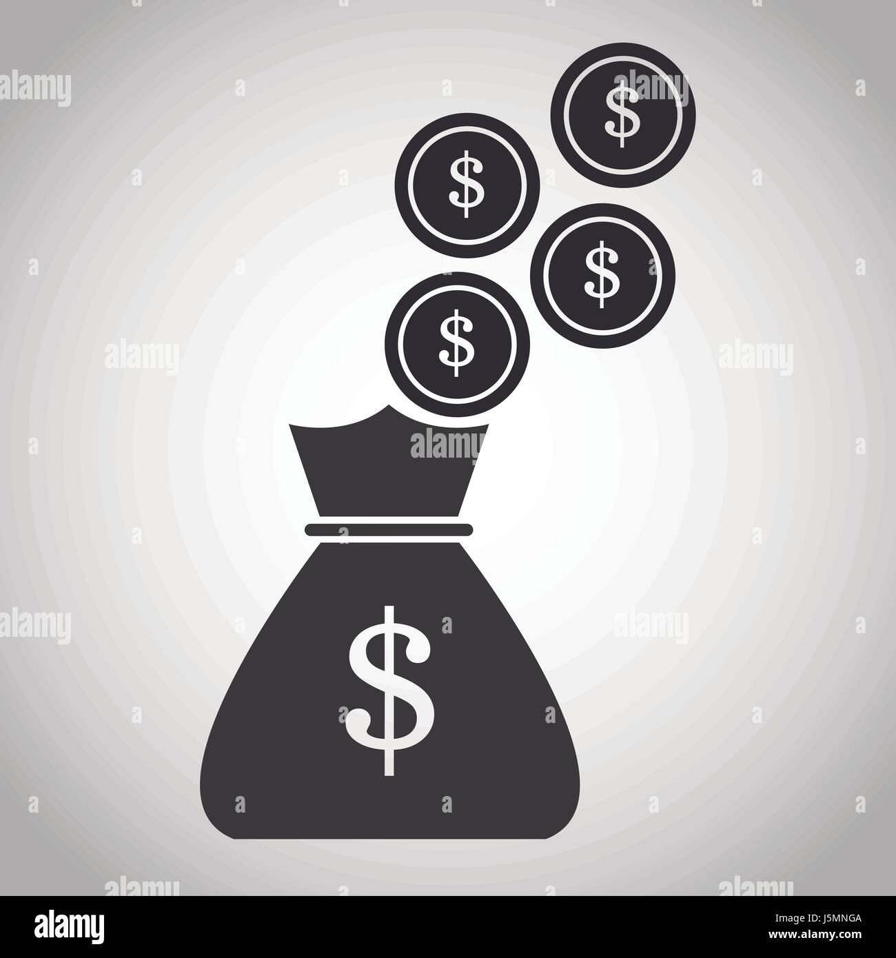 bag money coins currency. banking pictogram image Stock Vector Image ...