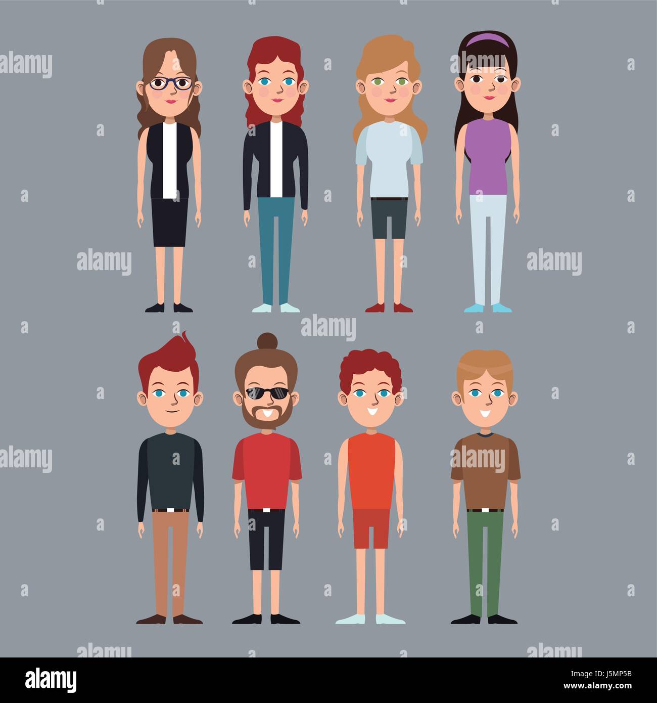 cartoon boy and girls caucasian community Stock Vector Image & Art - Alamy