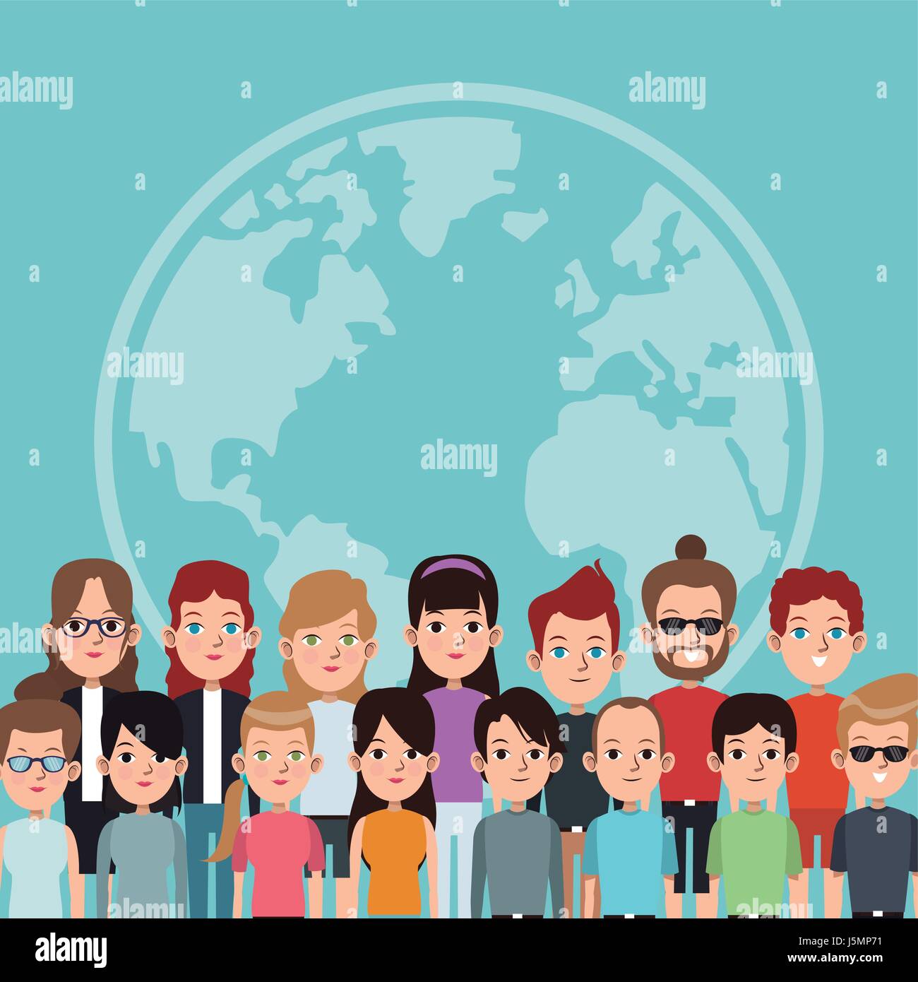 cartoon community world people society international Stock Vector Image ...